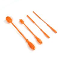 China Durable Cylinder Bottle Straw Brush , Plastic Handle Rubber Bottle Brush for sale