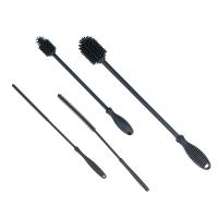 China Black Straw Silicone Bottle Brush Set Nontoxic With Soft Bristles for sale