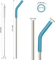 China Straight Metal Straw Silicone Tip Portable , Stainless Steel Straw With Silicone Tip for sale