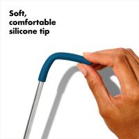 China Straight Metal Straw Silicone Tip Portable , Stainless Steel Straw With Silicone Tip for sale