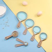 China Plastic Silicone Measuring Spoons Set 8 Piece Collapsible Reusable for sale