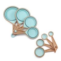 China Plastic Silicone Measuring Spoons Set 8 Piece Collapsible Reusable for sale