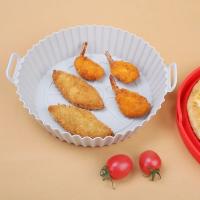 China Tasteless Kitchen Baking Tool Thickened , Heatproof Silicone Air Fryer Pan for sale