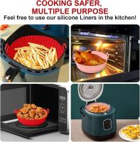 China Tasteless Kitchen Baking Tool Thickened , Heatproof Silicone Air Fryer Pan for sale