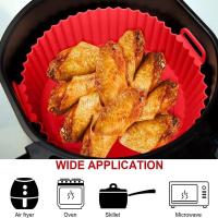 China Tasteless Kitchen Baking Tool Thickened , Heatproof Silicone Air Fryer Pan for sale