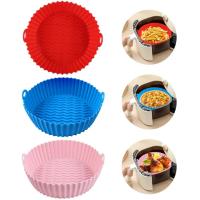 China Odorless Silicone Airfryer Liners Leakproof , Nontoxic Silicone Trays For Air Fryer for sale