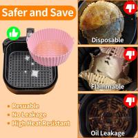 China Odorless Silicone Airfryer Liners Leakproof , Nontoxic Silicone Trays For Air Fryer for sale