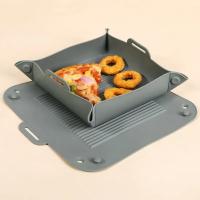 China Reusable Kitchen Baking Tool Heatproof , Silicone Air Fryer Basket With Hand Clips for sale