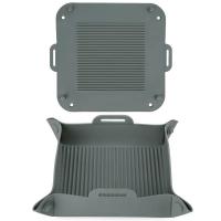 China Reusable Kitchen Baking Tool Heatproof , Silicone Air Fryer Basket With Hand Clips for sale
