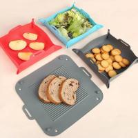 China Reusable Kitchen Baking Tool Heatproof , Silicone Air Fryer Basket With Hand Clips for sale