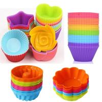 China Multicolor Kitchen Baking Tool Durable , Non Stick Silicone Baking Cups for sale