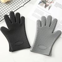 China Durable Silicone Cooking Gloves Odorless , Multifunctional Silicone Oven Mitts for sale