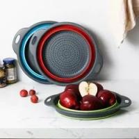 China Nontoxic Silicone Collapsible Colander Strainer Odorless Multipurpose for sale