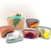 China Food Storage Zip Lock Silicone Food Bags 1300 ML Reusable Eco Friendly for sale