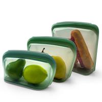 China 1300ML Original Pretty Platinum Silicone Treat Pouch Air Tight Sealing Kitchen Tools Food Storage Bag for sale