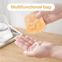 China 50ML/80 ML Food Grade Silicone Pill Bag Eco-Friendly And Reusable Silicone Food Bag For Food Storage Needs for sale