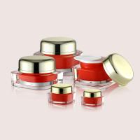 China Clear Plastic Cosmetic Jars For Creams And Lotions Square Plastic Jars GR710A for sale