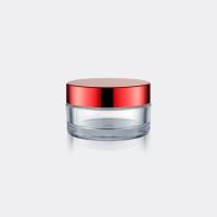 China Unique PETG 30/50ml Plastic Cosmetic Jars With Aluminum Outer Cap GR708C for sale