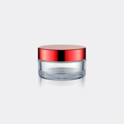 China Unique PETG 30/50ml Plastic Cosmetic Jars With Aluminum Outer Cap GR708C for sale