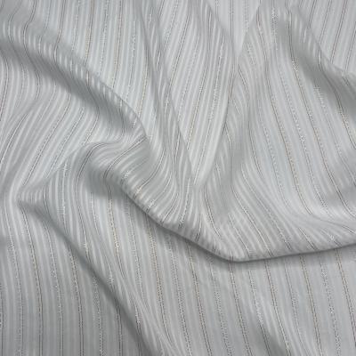 China 73GSM 75D Gold Silver Silk Satin Striped Chiffon Fabric for Women's Dresses and Formal Wear for sale