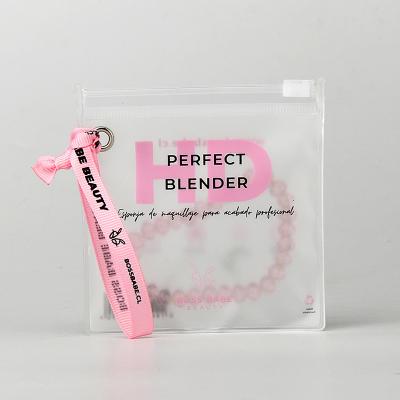 China Ziplock EVA Cosmetic Packaging Bag Custom Logo Printed For Beauty Blender for sale