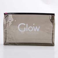 China Personalized Grey PVC Ziplock Pouch Silk Screen Printing For Beauty Products for sale
