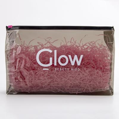 China Personalized Grey PVC Ziplock Pouch Silk Screen Printing For Beauty Products for sale