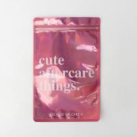 China Resealable Holographic Pink Bag Cosmetic Packaging Bag For Nail Products for sale