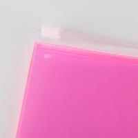 China Transparent Pink PVC Ziplock Bag Cosmetic Packaging Bag 0.30mm Thickness for sale