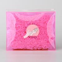 China Transparent Pink PVC Ziplock Bag Cosmetic Packaging Bag 0.30mm Thickness for sale