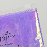 China Custom Printed Holographic Ziplock Bag PVC Material For Skincare Cosmetics Packaging for sale