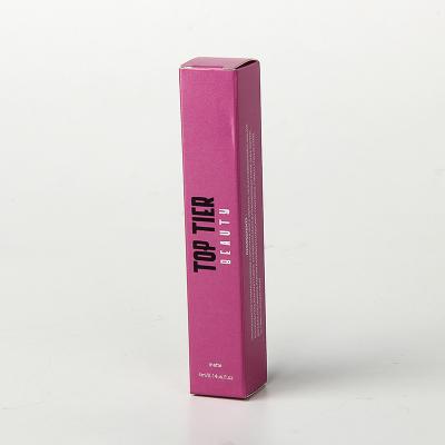 China Tuck End Cosmetic Packaging Box White Paper Pink Printing Eyeliner Packaging Boxes for sale