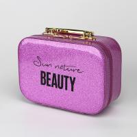 China PU Luxury Make Up Box Cosmetic Box Lamination UV Gold Foil Finishing OEM for sale