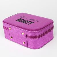 China PU Luxury Make Up Box Cosmetic Box Lamination UV Gold Foil Finishing OEM for sale