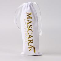 China Custom Logo Velvet White Eyelash Drawstring Packaging Bag For Cosmetic for sale