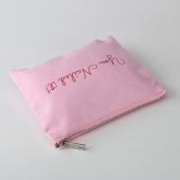 China Custom Logo Makeup Pink Zipper Packaging Bag For Cosmetic for sale