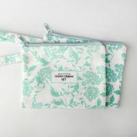 China Custom Logo Eco Friendly RPET Makeup Travel Green Zipper Packaging Bag For Cosmetic for sale