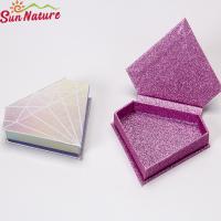 China Wholesale Stamping Coated Paper Empty Glitter Black Luxury Eyelash Packaging Paper Box for sale