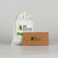 China Custom Eco Friendly Organic Muslin Cotton Pouch Promotional Small White Drawstring Bag for sale