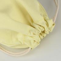 China Lemon Color Eco Friendly Organic Muslin Cotton Pouch Promotional Small Drawstring Bag for sale
