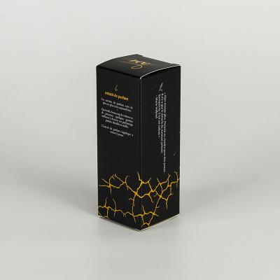 China Custom Luxury Perfume Gift Box Hot Stamping Gold Foil Cosmetics Paper Box for sale