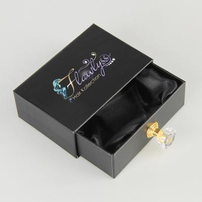 China Black Custom Color Logo Printing Hair Extension Packaging Box Glitter Hair Bundle Packaging for sale