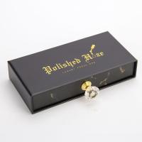China Custom Gold Logo Cosmetic Packaging Box Matte Black Box Packaging For Press On Nails for sale