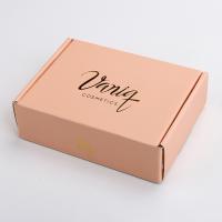 China Meduim Size Gold Logo Cosmetic Packaging Box For Mailing Beauty Products for sale