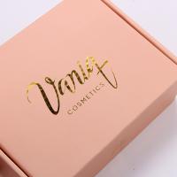 China Meduim Size Gold Logo Cosmetic Packaging Box For Mailing Beauty Products for sale