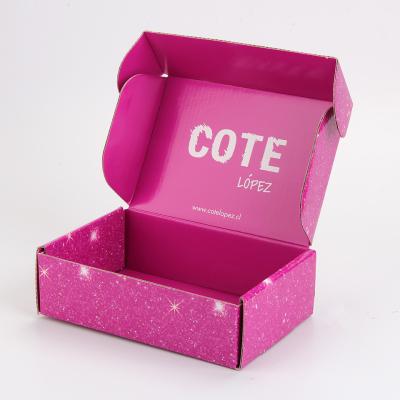 China Customized Size Beauty Packaging Pink Corrugated Mailer Boxes for sale