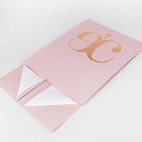 China Large Size Foldable Gift Box Cosmetic Packaging Box Packaging Rose Gold Foil Logo for sale
