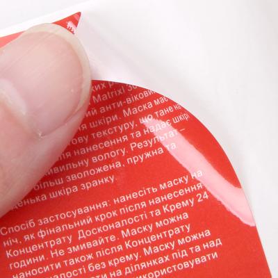 China Glossy Adhesive Bottle Paper Sticker Labels For Skincare Products for sale
