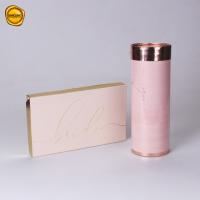 China Custom Logo Glossy Pink Cosmetic Packaging Paper Tube Cylinder Box For Makeup Products for sale