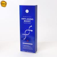 China Custom Skincare Packaging Box Lotion Box Silver Paper Blue Printing Paper Box for sale